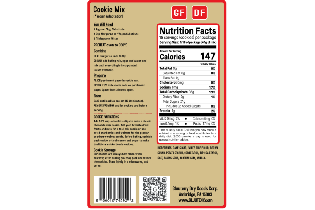 Gluten-Free Cookie Mix - Gluuteny Dry Goods
