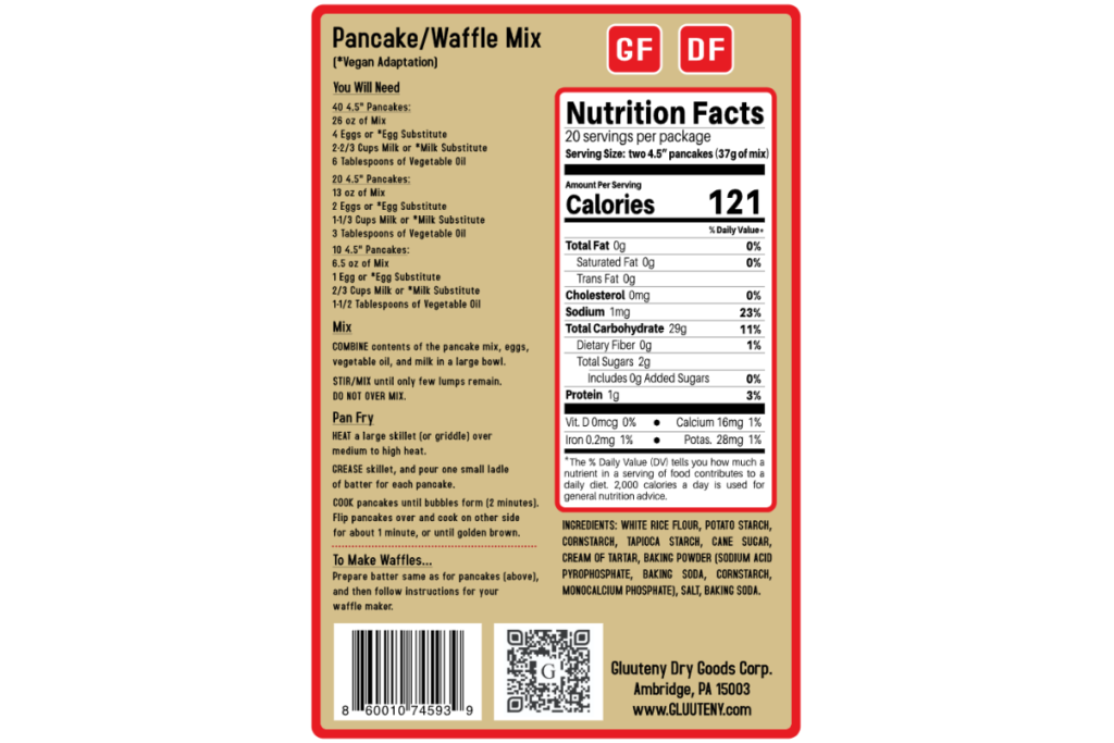 Gluten-Free Pancake & Waffle Mix - Gluuteny Dry Goods